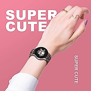 AMCUTE Compatible with Samsung Galaxy Watch 4 Bands,No Gap Comfortable Silicone Band Replacement Strap Compatible for Galaxy 2021 Watch4 Classic 46mm/Classic 42mm/Watch 4 40mm 44mm Men Women (Colored Skull)