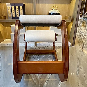 Ergonomic Kneeling Chair Birch Computer Stool Relax Your Knees with Sponge Cushion, Easy to Assemble Improve Sitting Posture for Home Office (Walnut)