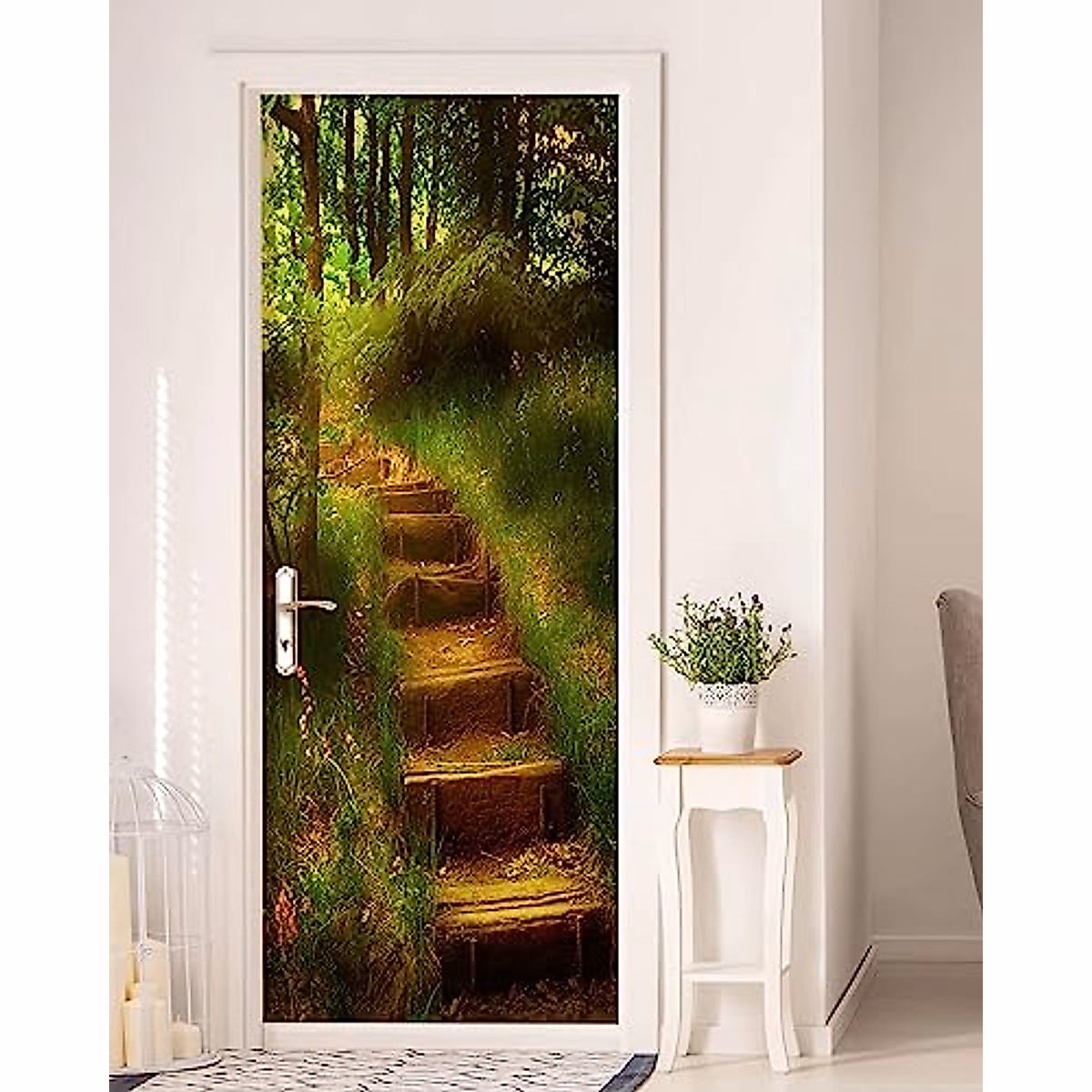 Door Mural - FLFK 3D Door Sticker Peel and Stick, Removable Self-Adhesive Scenic Door Wallpaper for Home Decor, 30.3 "W x 78.7 "L, Set of 2 Sheets
