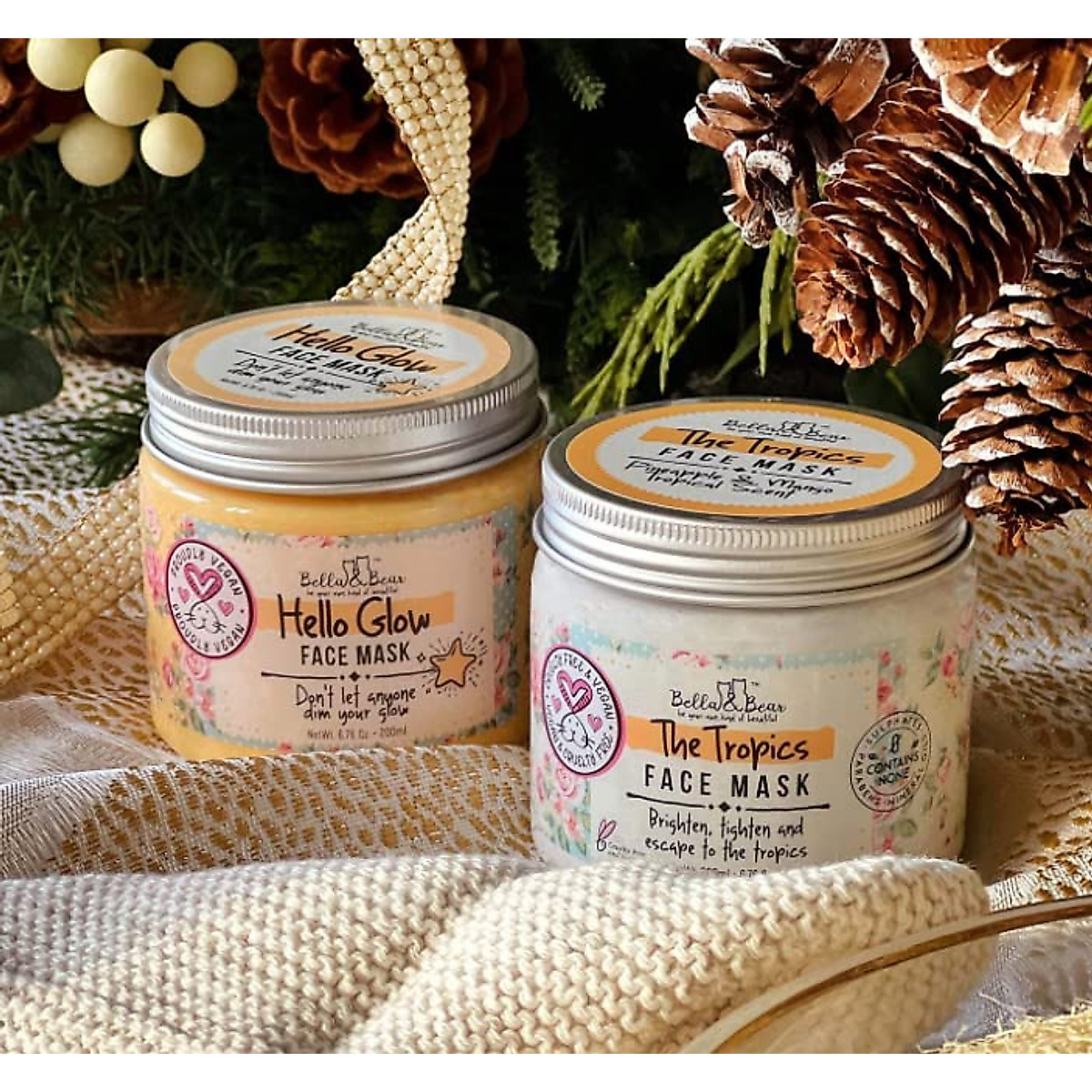 Bella & Bear the tropics face mask, White, 7.7 Ounce