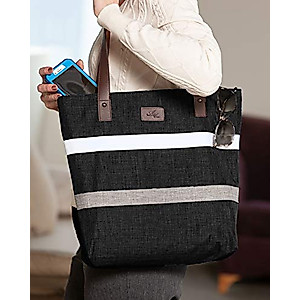 Aleah Wear Shoulder Tote Bag Purse Top Handle Satchel Handbag For Women Work School Travel Business Shopping Casual (Black) Upgraded