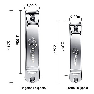 BESTOPE PRO Nail Clipper Set Professional Fingernail Clipper Toenail Clipper Slant Edge Nail Cutter with Metal Case Stainless Steel Sharp Nail Trimmer Set for Men and Women Black 3 Piece Assortment