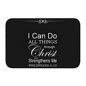 Door Mat Front Philippians 4 13 Anti-Skid Absorbent Front and Rear Door Mats 16x24 inche