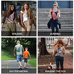 Long Keeper Sling Chest Bag - Women Men Waterproof Crossbody Backpack Traveling Running Hiking Shoulder Daypack Bag (Color(Pink White Grey))