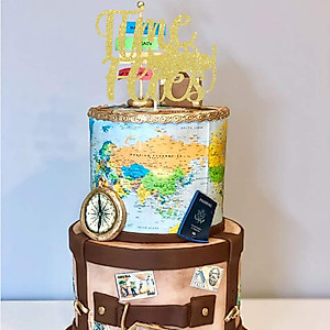 Time Flies Cake Topper, Time Flies Birthday Party Supplies, Airplane Birthday Decoration, Airplane Theme Centerpiece