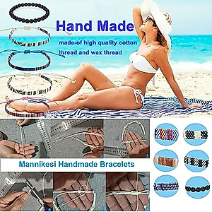 5pcs Surfer Beach Bracelet Ankle Set Men Women, Bracelets For Men, Men's Bracelets Rope Handmade Boho Summer Waterproof Ankle Bracelets for Women Woven Bracelets Ethnic Hippie, Friendship Bracelets