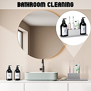 Bathroom Accessory Set Including Bathroom Toothbrush Holder Soap Dish Bathroom Hand Soap Shampoo Dispenser Waterproof Label Stickers for Bathroom and Kitchen
