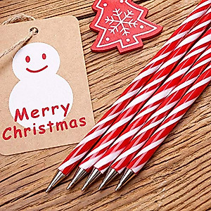 ABOAT 7 Inch Candy Cane Pen Christmas Pens with Black and Blue Ink for Christmas Holiday New Years Home Decor Party Gift (48)