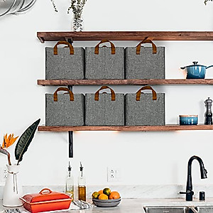 GRANNY SAYS Bundle of 4-Pack Fabric Storage Bins & 2-Pack Rectangle Storage Bins with Metal Frame