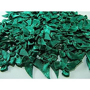 100 Assorted Tiny Satin Ribbon Rose Bows Christmas Style Diameter 10 mm. Tiny Embellishment Craft Artificial Applique Wedding