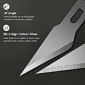 ISHEY 100-Piece Utility Knife Blades, Utility Knife Replacement Blades, Perfect for Scrapbooking, Cutting Fabric, Stencils, Wood Carving, Model Projects (100)