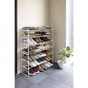 Yamazaki 7555 Extendable Shoe Rack, Frame, 3 Tiers, White