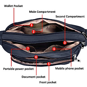 VOLGANIK ROCK Crossbody Bag for Women Waterproof Messenger Shoulder Bag Casual Nylon Purse Handbag Multi Pocket Lightweight Travel Bag