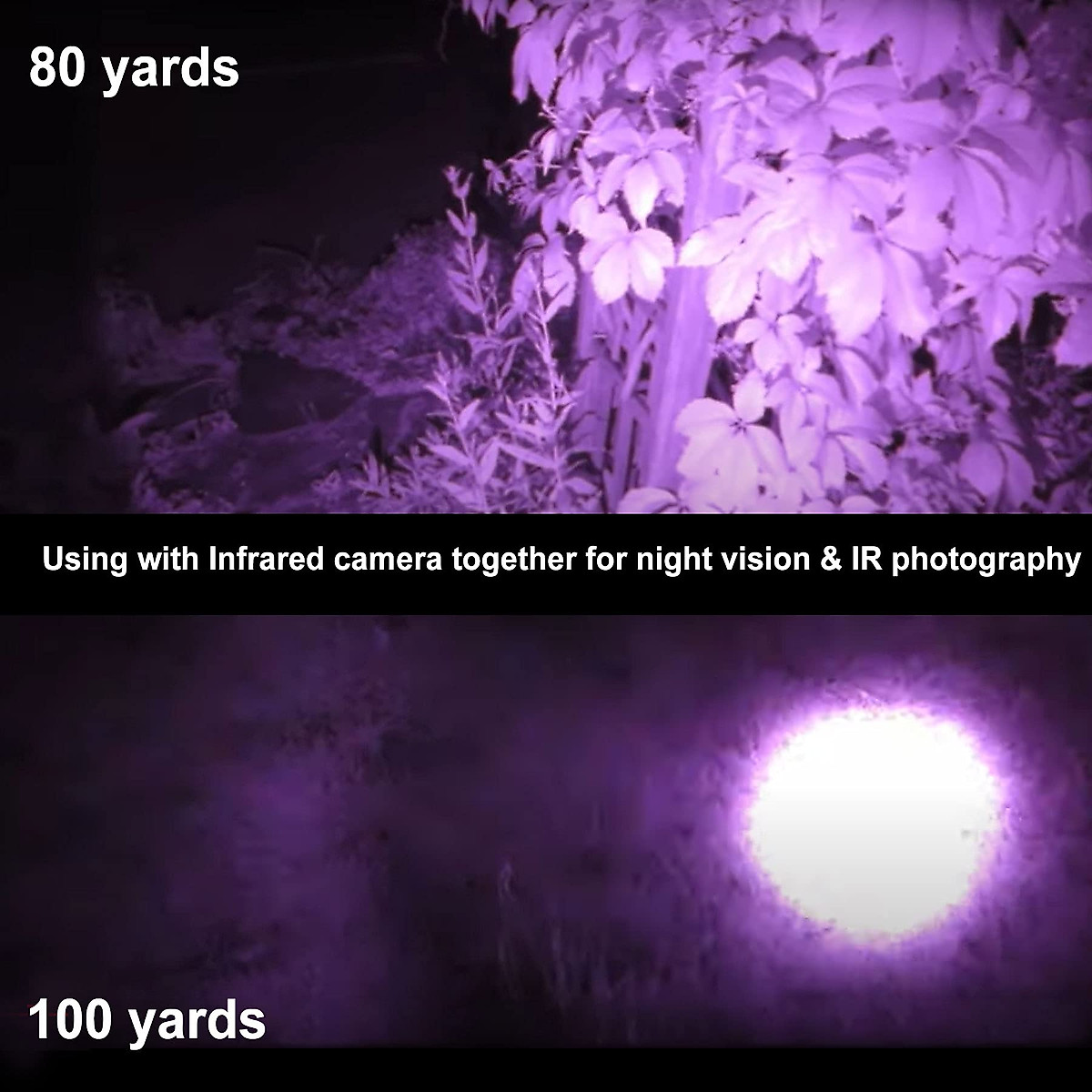 Night Vision Essentials Infrared Flashlights Tactical Hunting Gear Scope Illuminator for Rifle Arc Rail Ir Light 850nm Ir Flashlight (850nm 350 yard)