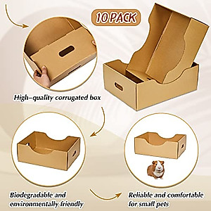 10 Pcs Disposable Litter Box for Cats Kitty Box Small Disposable Paper Cat Litter Trays Cardboard Litter Tray for Cats Small Pets Liner Animals Home Indoor Outdoor, 15.7 x 11.8 x 5.9 Inch