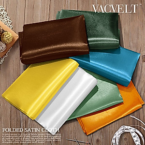 VACVELT Satin Fabric by The Yard, 60 Inch Wide Navy Blue Satin Fabric Shiny & Soft Cloth Fabric, Silky Satin Fabric for Bridal Dress, Wedding Decorations, Crafts, Sewing, Draping (2 Yards)