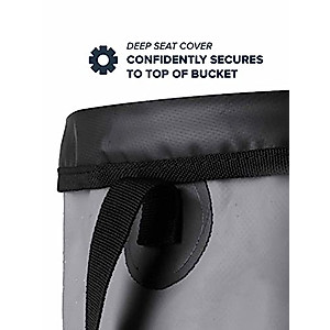 Rogue Endeavor Heavy Duty Collapsible Bucket (5 Gallon (20L) Includes Lid), Mesh Bag, Beach and Salt Water Ready, Durable Reinforced Design with Metal Hardware (Black)