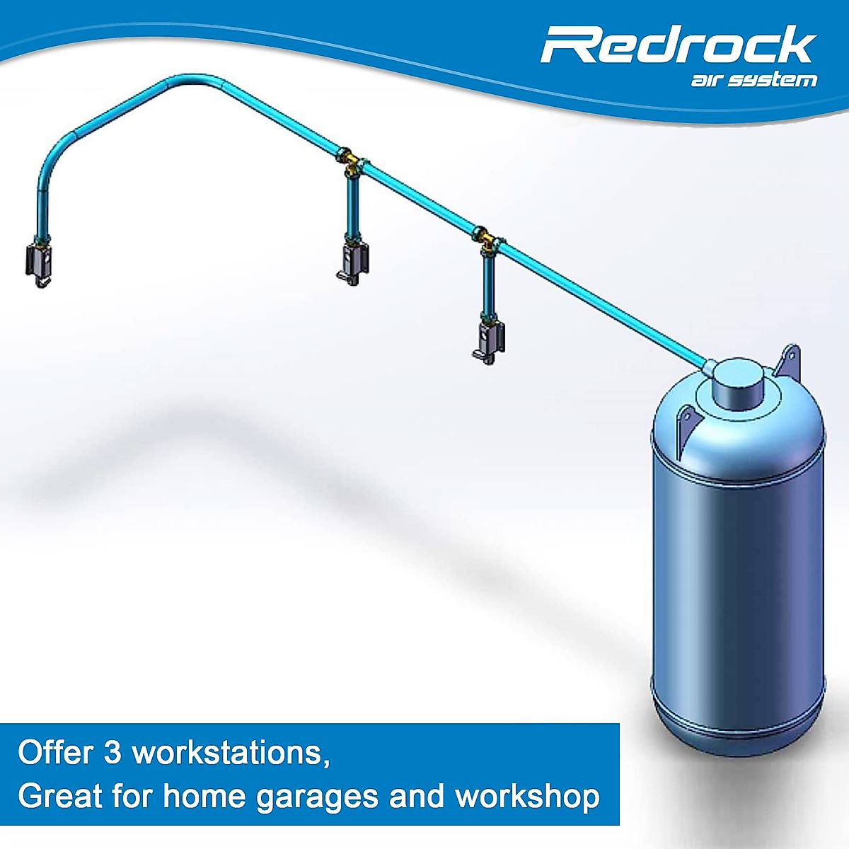 Compressed Air Piping System Pressured Leak-Proof Easy to Install 3/4" x 100 feet HDPE Aluminum Air Compressor Install kit Shop Air Hose System 200PSI ASTM F1282