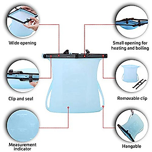 Reusable Silicone Food Storage Dishwasher Safe Food Bags Stand-Up (4 x 33 Oz) Microwave Freezer Bag