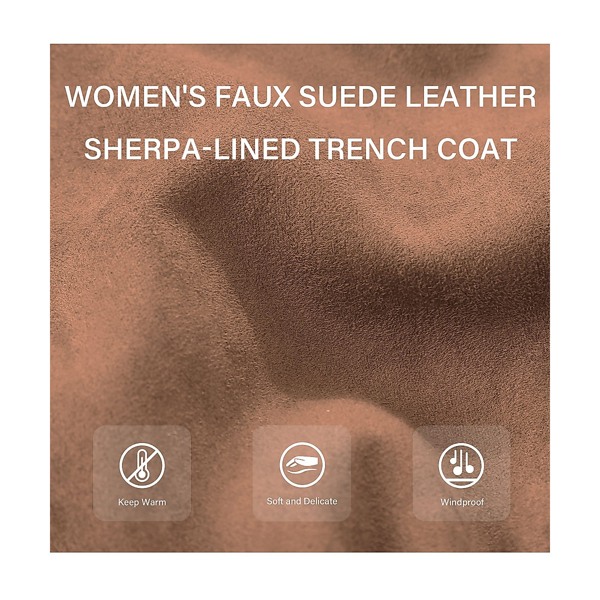 Bellivera Women Faux Leather Suede Jacket Utility Spring Coat FF20 D.Brown M