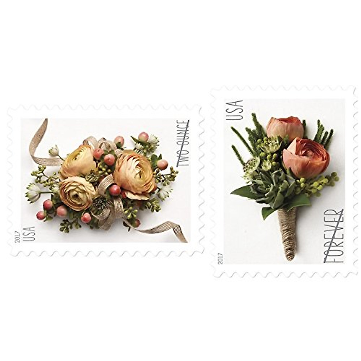 USPS Forever Stamp: Celebration Corsage and Boutonniere Combination Package (5 Sheets of Each)