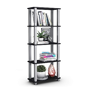 Tangkula 57" Storage Shelves, Space-Saving 5-Tier Storage Rack Organizer Multi-Use Shelving Unit for Home/Office/Dormitory/Garage/Warehouse (Black)