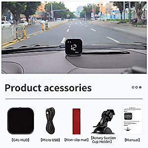 Fastsun G4S Digital GPS Speedometer, Car HUD Heads Up Display with Digital Speed in MPH KPH, Overspeed Alarm, Driver Fatigue Reminder, Multifunction Speedometer Universal for All Vehicle, Fuel Cars
