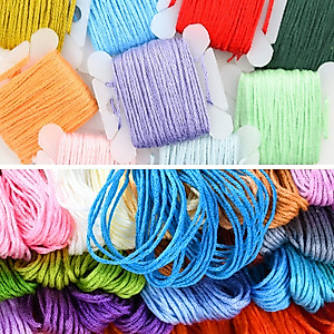VICOVI Friendship Bracelet String Kits, 100 Colors Embroidery Floss and 15 Skeins White & 15 Skeins Black Color, 10 Pcs Plastic Floss Bobbins for Cross Stitch Threads Bracelet Yarn Craft Floss