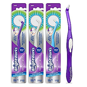 BrightWorks End Tuft Brush, Cleans Difficult Areas Such as Around Crowns, Bridges, implants and Wider Gaps Between Teeth (Pack of 3)