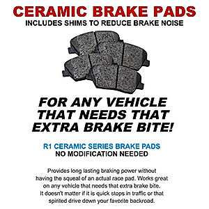 R1 Concepts Front Rear Brakes and Rotors Kit |Front Rear Brake Pads| Brake Rotors and Pads| Ceramic Brake Pads and Rotors |fits 2007-2017 Lexus LS460, 2008-2016 Lexus LS600h