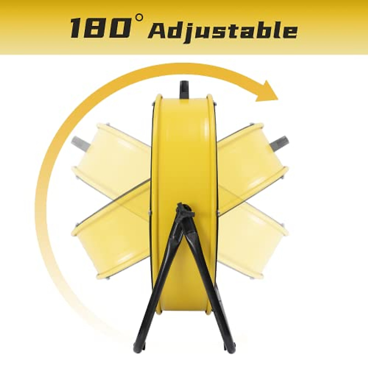 HiCFM 8200 CFM 24 inch Portable High Velocity Drum Fan With Powerful 1/3 HP Motor, Turbo Blade, 3 Speed Low Noise Design and 9ft Power Cord for Air Circulation, Convenience - UL Listed