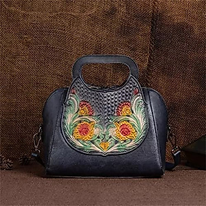 ZLXDP Women's Handbags Vintage Handbags Women's Bags Autumn and Winter Vintage Embossed Shoulder Bags (Color : E, Size