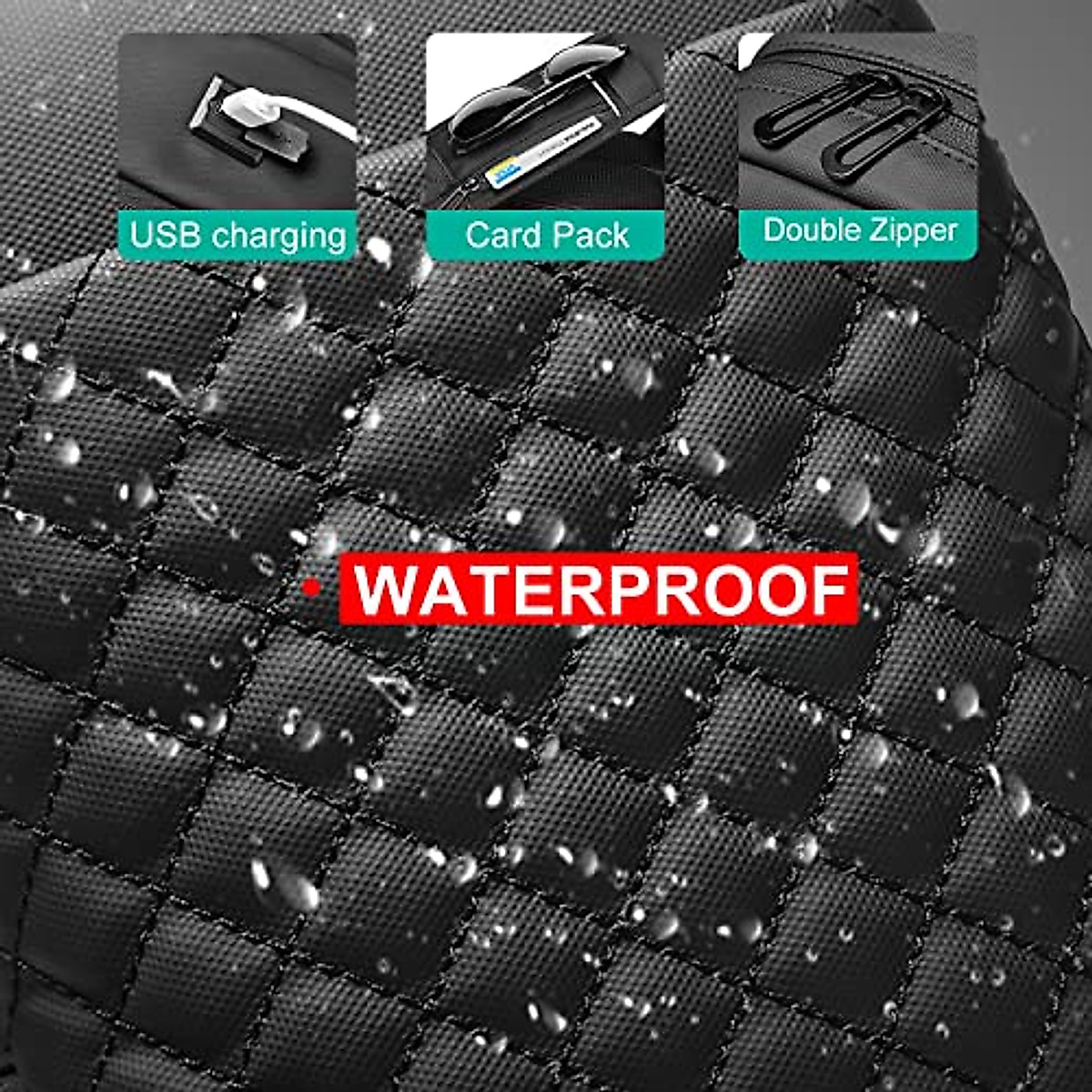 Sling Bag for Men Chest Bag Shoulder Backpack Daypack Crossbody Sling Backpack with USB Cable for Hiking Camping Outdoor Trip