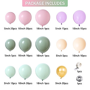 Fairy Wonderland Birthday Party Decorations,160Pcs Fairy Balloon Arch Garland Kit Pink Purple Blue Green Balloons for Girls Fairytale Spring Garden Tea Party Bride Baby Shower