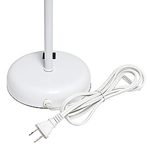 Limelights LT2044-POW Stick USB Charging Port and Fabric Shade Table Lamp, White/Light Pink,8.5 x 8.5 x 19.5
