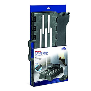 North American Health + Wellness Portable Folding Step, 4" Non-Slip Stool w/Handle, Black