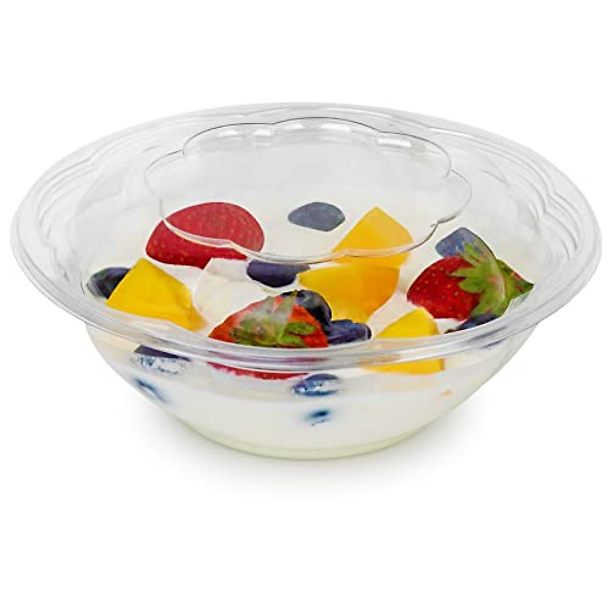 Green Direct 24 oz. Salad Containers with Lids - Pack of 50 | Clear Plastic Salad Bowls for Lunch, Serving, and Mixing