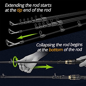 KastKing Blackhawk II Telescopic Fishing Rods, Inshore Spinning 7ft 6in-Mod Fast-MH Power