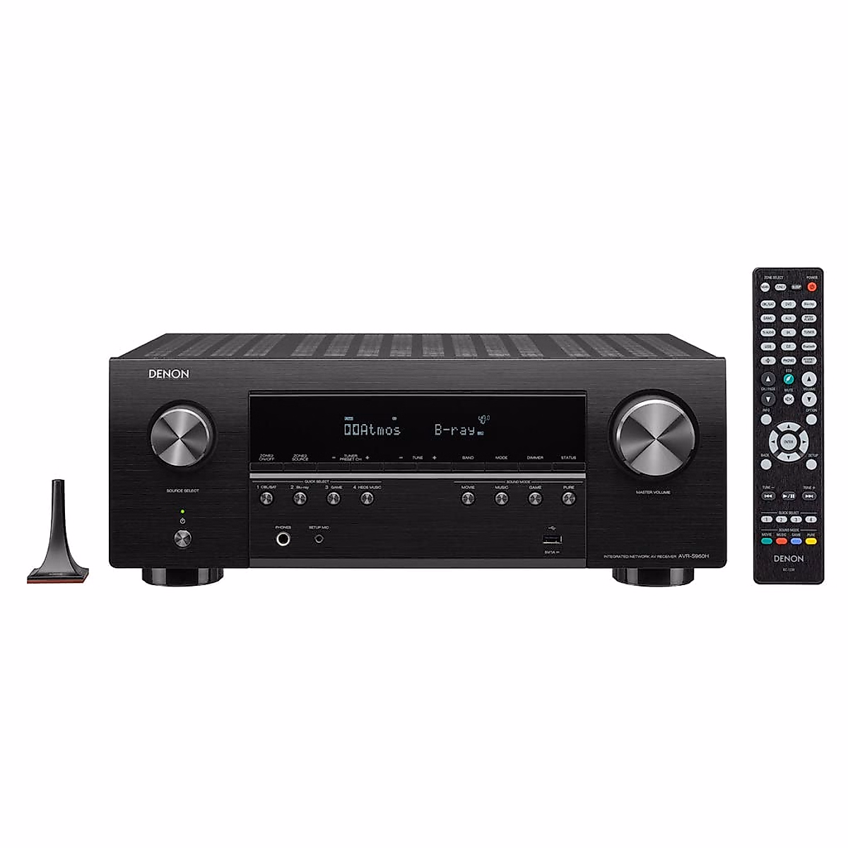Denon AVR-S960H 8K Ultra HD 7.2 Channel (90 Watt X 7) AV Receiver 2020 Model - Built for Gaming, Music Streaming, 3D Audio & Video, Alexa + HEOS, Black (Renewed)