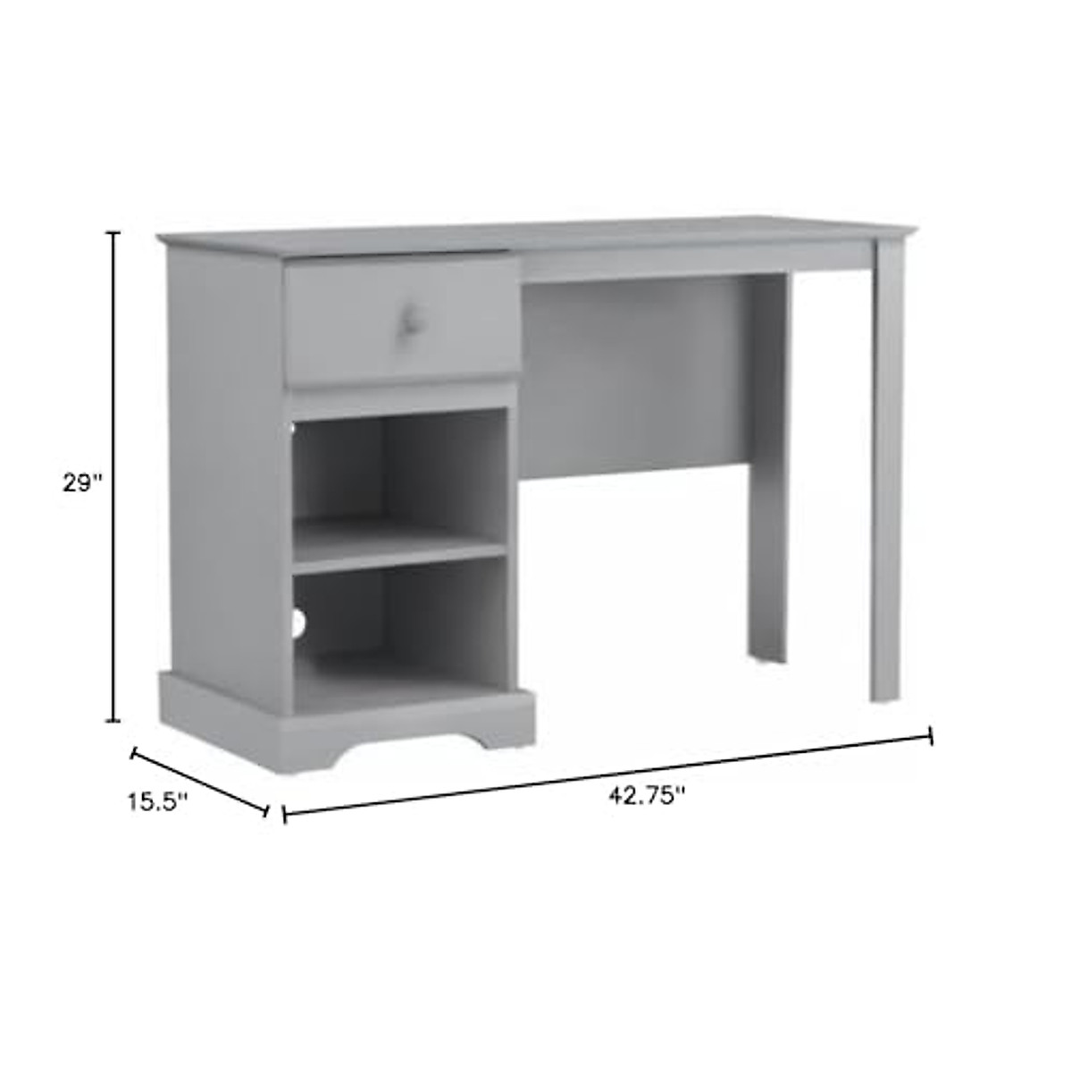 Agnus.W Wood Kids Desk with 1 Drawer and 2 Shelf Storage, Gray