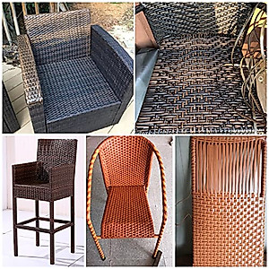 Gift_Source 8mm Wide Flat Rattan Wicker Furniture Repair Material, Synthetic Rattan Weaving Material Plastic Woven Rattan for Repair Fixing Patio Furniture, Table Chair, Storage Baskets, DIY Crafts