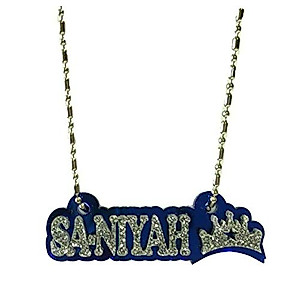 MIRROR MANIA Name Plate Custom Name Necklace Nameplate Name Laser Cut Personalized, Diamond Look Letters with Color Choice Back, Chain and Design, Made To Order Any Name - Dazzling and Stunning!