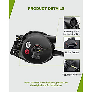 AUTOSAVER88 Fog Lights Compatible with 06-08 2006 2007 2008 BMW E90 3 Series 323i / 325i / 325xi / 330i / 330xi / 335i / 335xi / 328i / 328xi Fog Light Replacement ,with 12V 55W H11 Bulbs