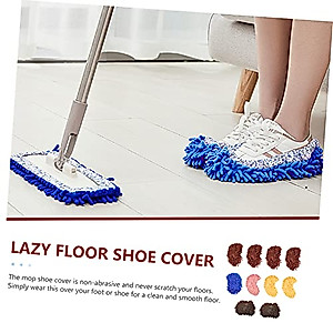 Household Cleaning Tools 10pcs Mop Head Cover Floor Mops Household Cleaner Cleaning Mops Reusable Mops for Floor Cleaning Mop Slipper Shoes Cover Sweeping Mop Tool Shoe Fiber