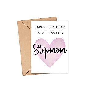 Happy Birthday To An Amazing Stepmom Card - Cute Birthday Card For Stepmom - Greeting Card - Amazing Stepmom Card - Stepmom Birthday Gift - Best Stepmom Birthday Card - Gift Idea Happy Birthday