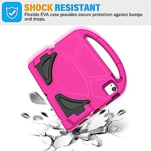 SUPLIK Kids Case for iPad Air 5th/4th Generation (10.9 inch,2022/2020), iPad Pro 11 Case with Screen Protector, iPad Air 5 Protective Case with Handle Stand for Apple iPad Air Gen 4/5, Pink