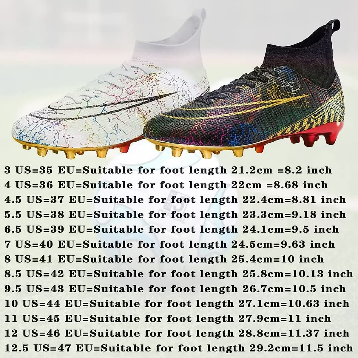 Men's FG Soccer Cleats Shoes Boys Professional Athletic Sports Sneakers Football Boots Shoe Black