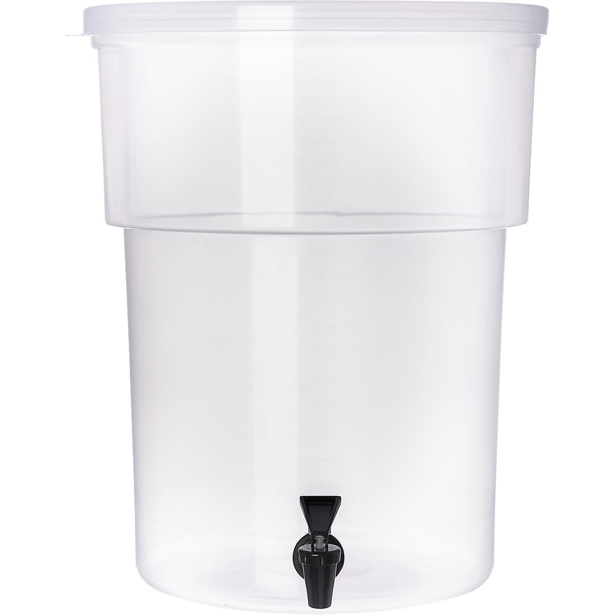 CFS Plastic Round Beverage Dispenser, 5 Gallons, Translucent