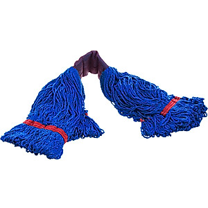 (3-Pack) Heavy Duty Microfiber Mop Head for Commercial and General Floor Cleaning, Wet String Mop Industrial Blue Cotton Looped End Head Refill, Blue Mop, Cleaning Mop Head Refill (3)