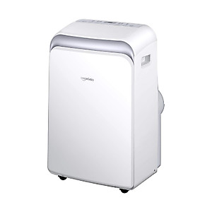 Amazon Basics Portable Air Conditioner With Heat Pump, Cools 550 Square Feet, 13,000 BTU ASHARE / 10,000 BTU SACC, White